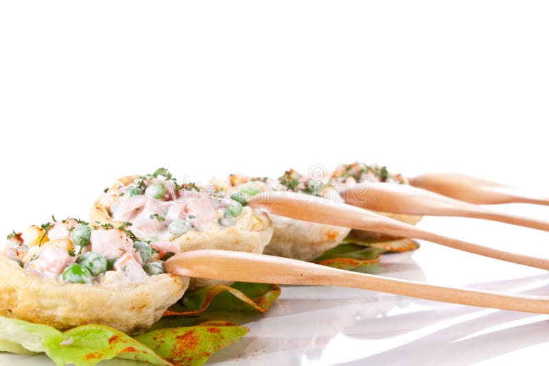 Salad in Tortilla and Spoons Stock Image - Image of cucumber, closeup ...