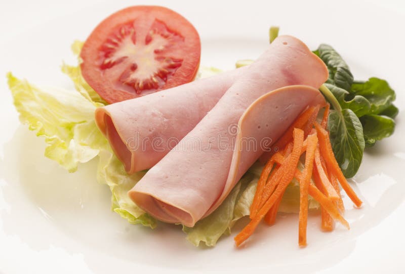 Salad and turkey ham stock photo. Image of buffet, meal - 120422500