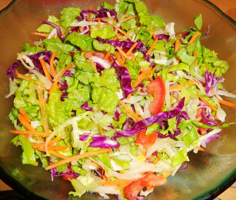 Salada, Alface, Tomate, Cenoura Imagem de Stock - Imagem de colorido ...