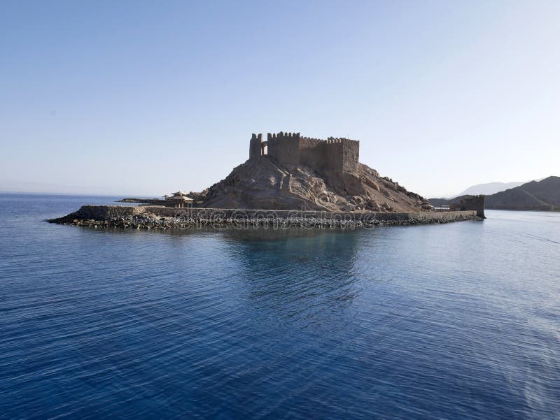 Saladin`s Castle on Pharaoh`s Island Stock Photo - Image of ruins ...