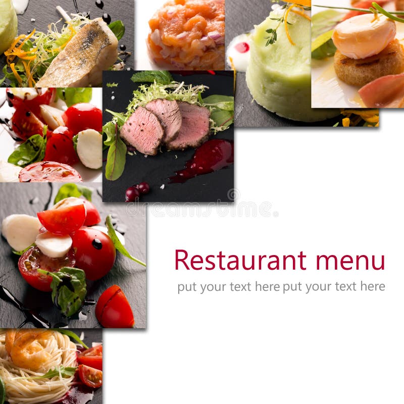 Salads and main courses stock photo. Image of basil, english - 61548782