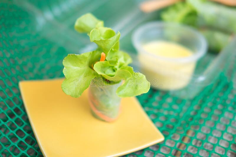 Salads Roll, Fresh Vegetable Noodle Spring Roll Stock Photo - Image of ...