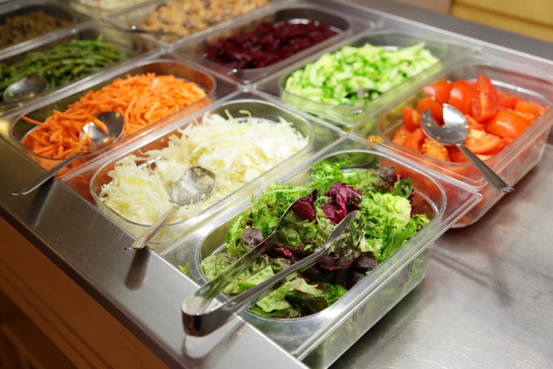 Salad Buffet in a Luxury Hotel Restaurant Stock Image - Image of ...