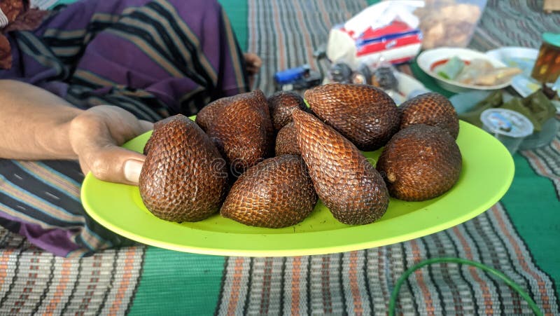 Salak Fruit or Snakefruit Neatly Arranged on a Plate Stock Image ...