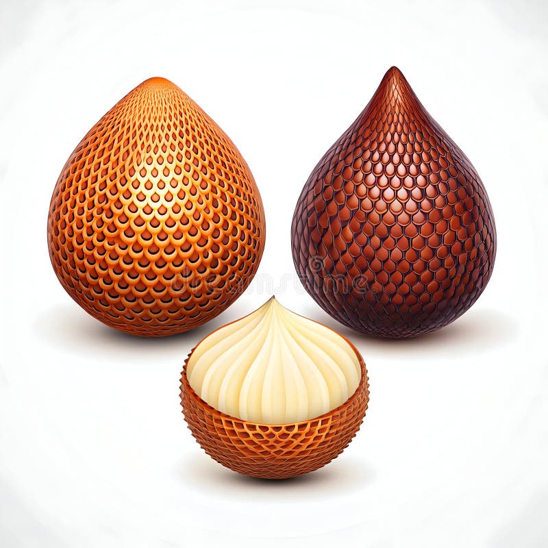 Salak Icon Set in Flat Vector Style Stock Illustration - Illustration ...