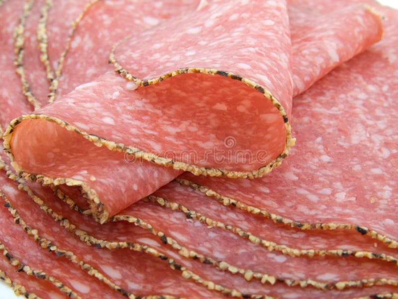 Salami stock image. Image of fatty, sandwich, sliced - 13161307