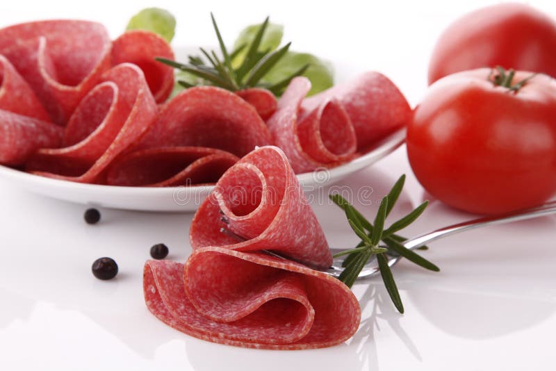 Ham and salami stock image. Image of slice, chicken, plant - 16610487