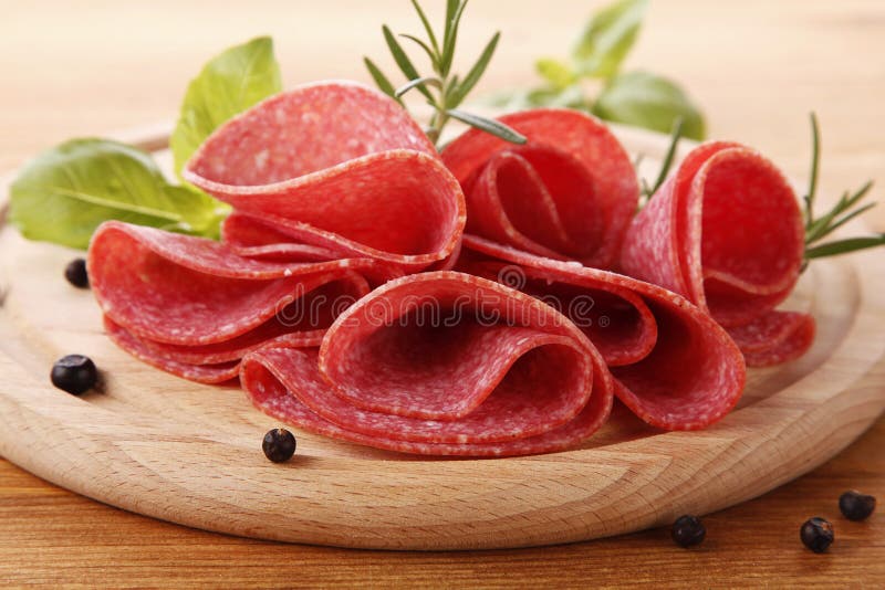 Salami stock image. Image of beef, basil, herbs, sandwich - 16571529