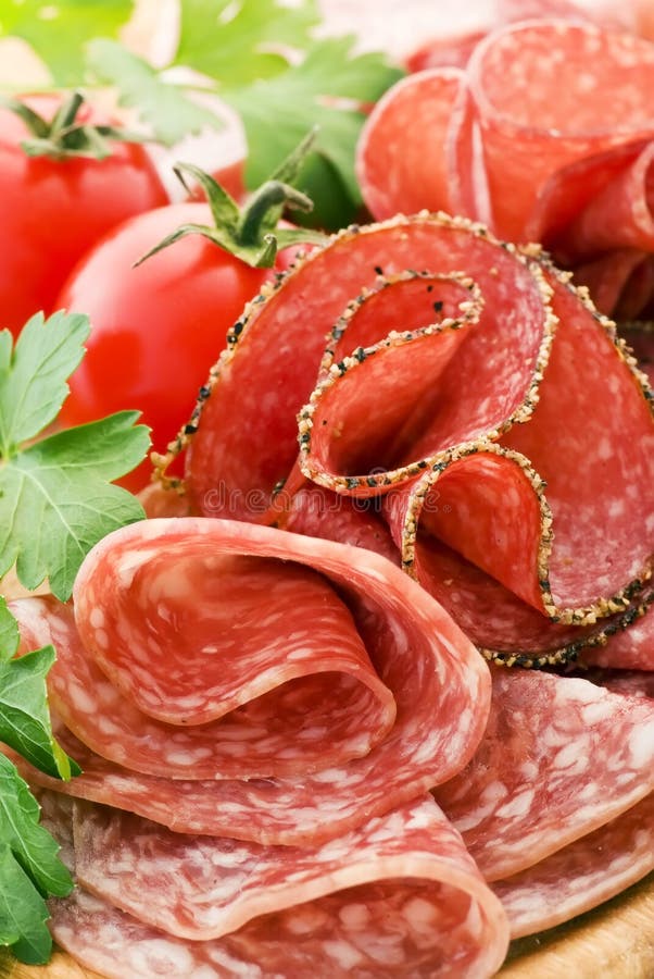 Salami stock photo. Image of breakfast, platter, meat - 16760026