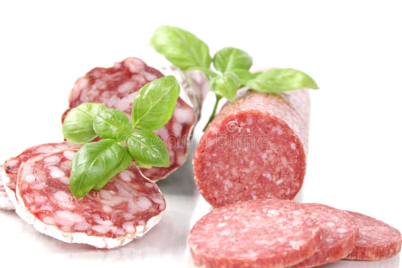Salami stock image. Image of herbs, food, salami, pork - 18430831