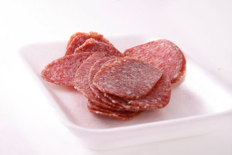 Salami stock image. Image of smoked, slice, wood, unhealty - 22077847