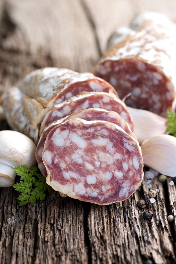 Salami stock photo. Image of meal, salami, meat, appetizer - 24596440