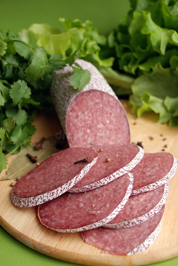 Salami stock image. Image of sausage, cooking, salami - 4191473