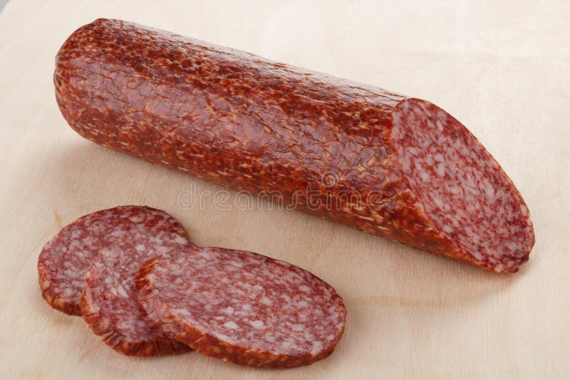 Salami cuts stock image. Image of snack, eating, kitchen - 35380247