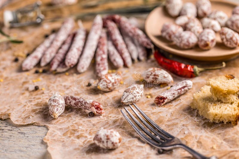 Salami stock photo. Image of rustic, stick, meat, meal - 62234772
