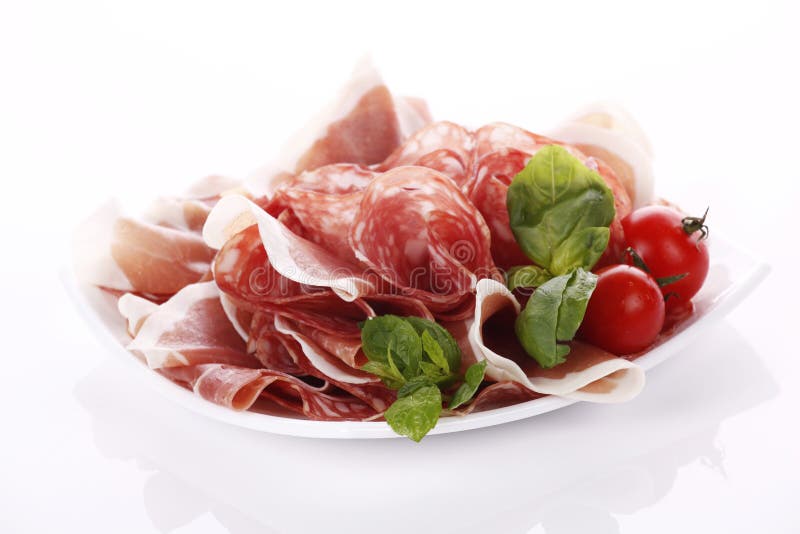 Ham and salami stock image. Image of slice, chicken, plant - 16610487