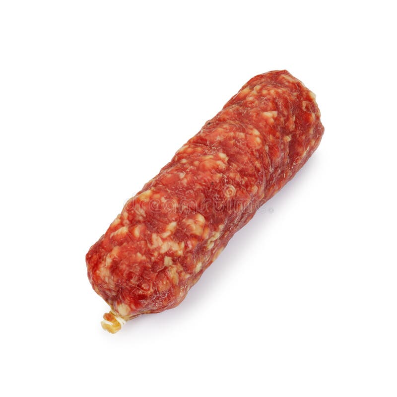 Lonchas De Salami Italiano Aisladas Foto de archivo - Imagen de fondo ...