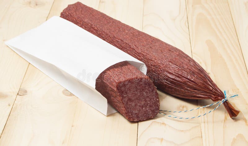 Salami package. stock image. Image of cuisine, traditional - 36882025