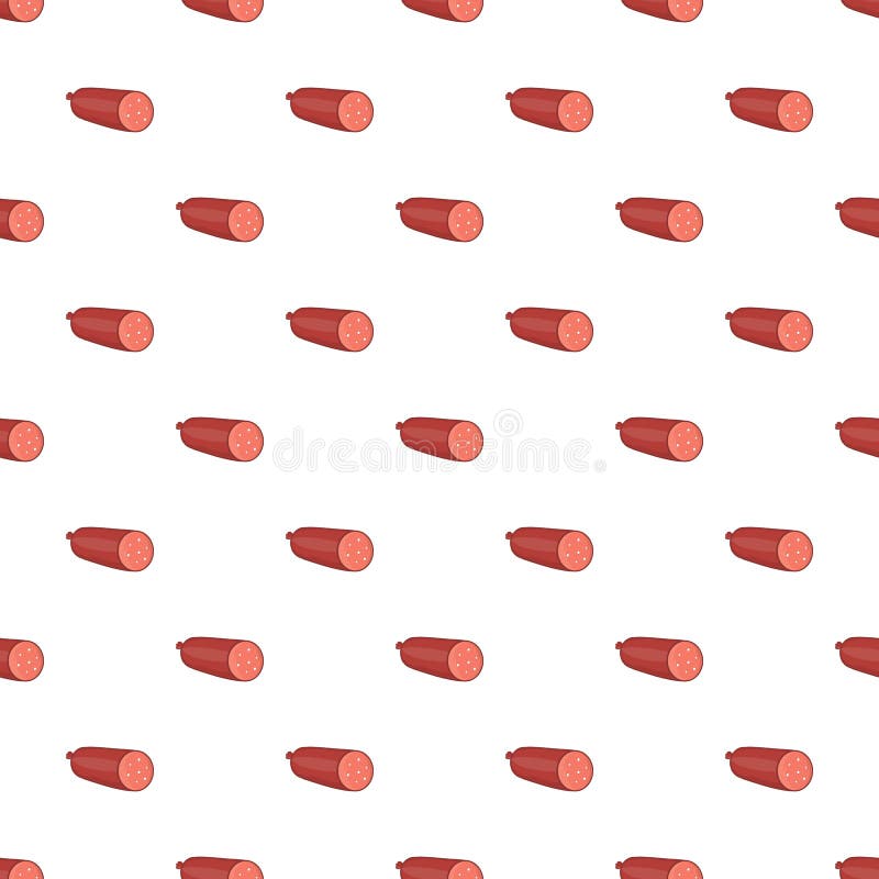 Salami Pattern, Cartoon Style Stock Vector - Illustration of backdrop ...