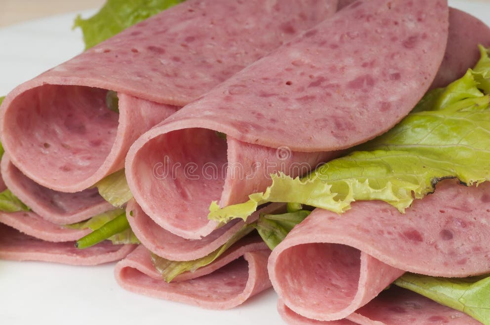 Salami rolled stock photo. Image of meal, meat, dinner - 33454096