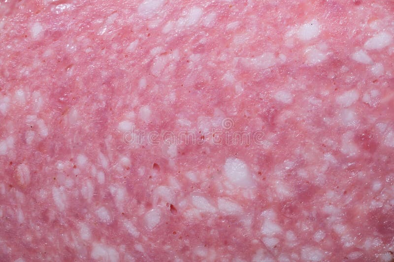 Salami Texture Close Up. Smoked Sausage Background Stock Image - Image ...