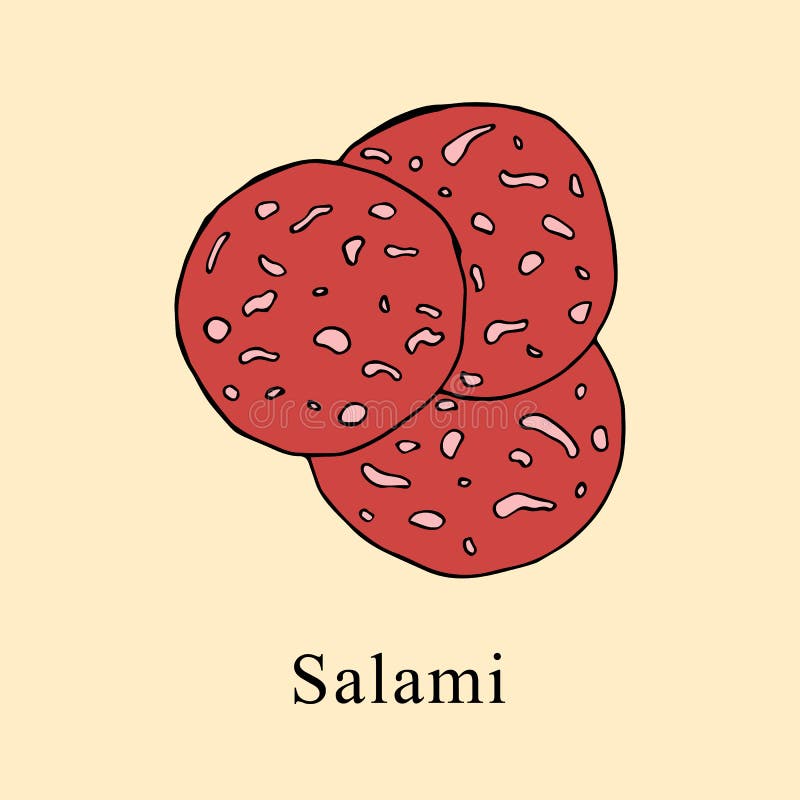 Salami Vector Illustration in Cartoon Style. Stock Vector ...