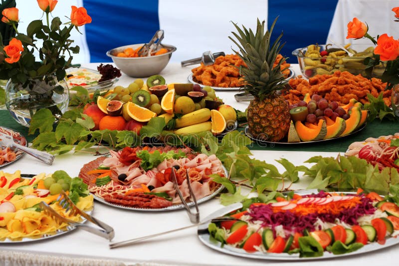 Tropical Buffet Table stock photo. Image of dessert, night - 3067610