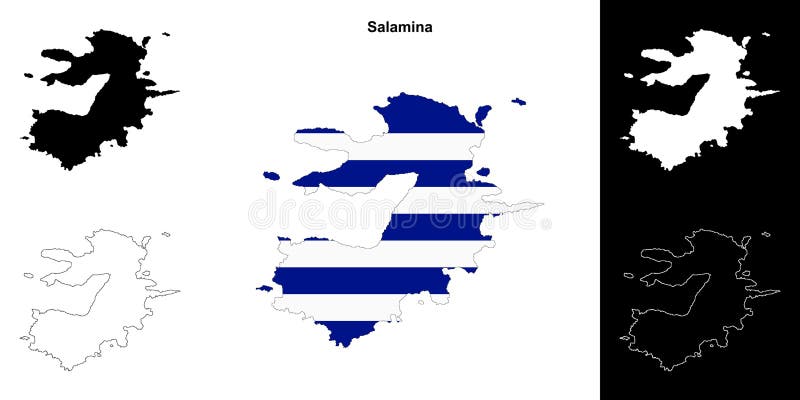 Salamina outline map stock vector. Illustration of silhouette - 379304369