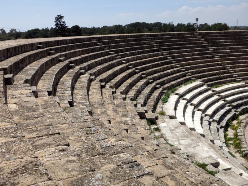 Salamis Amphitheatre, Cyprus Stock Photo - Image of destination, ruins ...