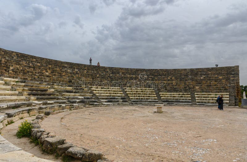 Salamis, Cyprus - April 16, 2024 Amphitheater in an Ancient Ruined City ... Salamis, Cyprus - April 16, 2024 Amphitheater in an Ancient Ruined City ...