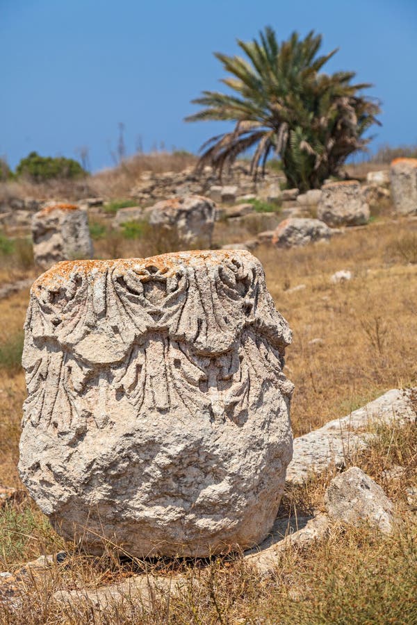 Ancient Greek Inscription. Salamis Ruins Stock Image - Image of ...