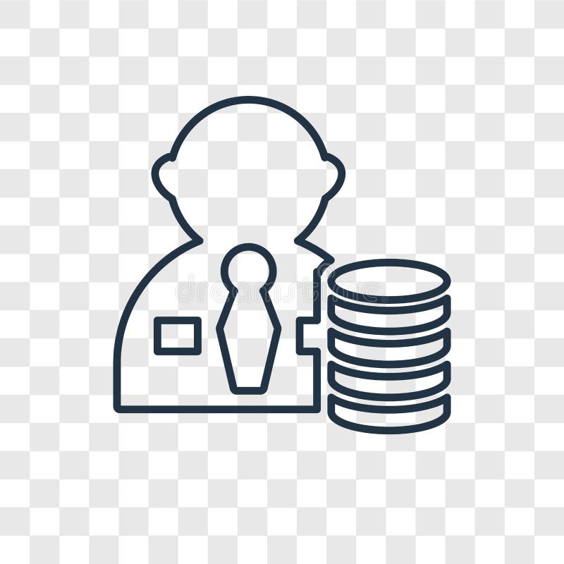 Salary Concept Vector Linear Icon Isolated on Transparent Background ...