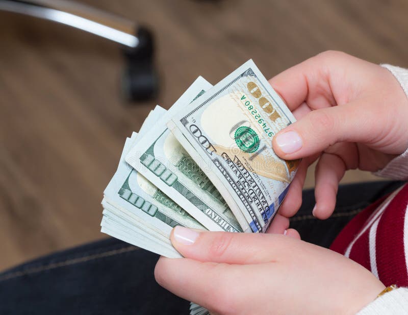 Salary, Counting Dollars in Office Stock Photo - Image of business ...