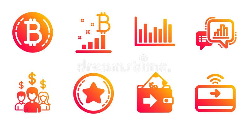 Salary Employees, Bar Diagram and Bitcoin Icons Set. Loyalty Star ... Salary Employees, Bar Diagram and Bitcoin Icons Set. Loyalty Star ...