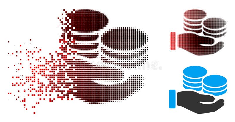 Shredded Dotted Halftone Salary Hand Icon with Face Stock Vector ...