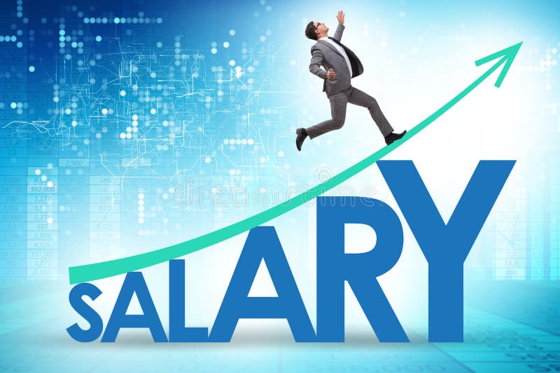 Salary Increase Concept with Graph Stock Illustration - Illustration of ...