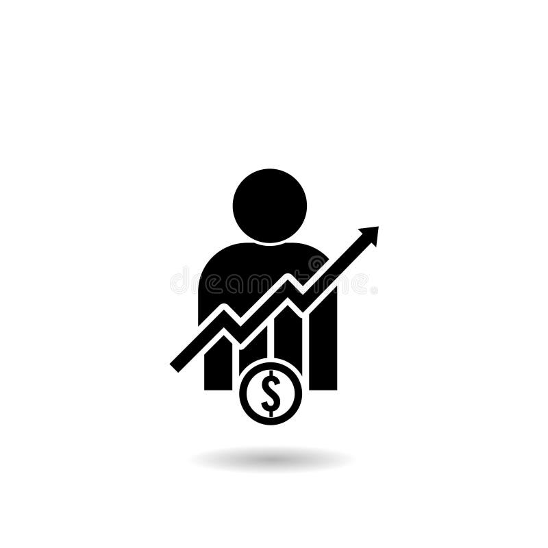 Salary Increase Icon Logo with Shadow Stock Vector - Illustration of ...