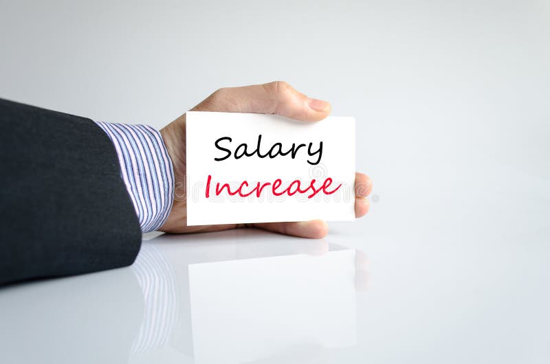 Salary Increase Text Concept Stock Photo - Image of paycheck, card ...