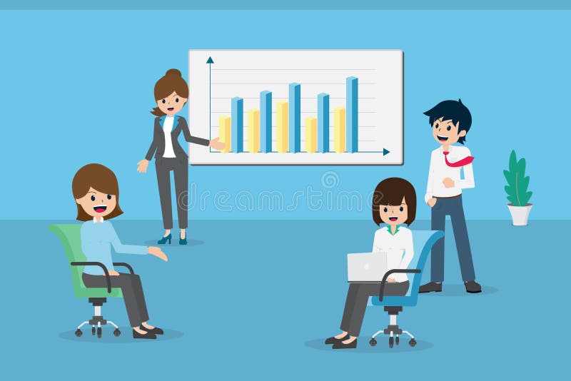 Salary Man 01 are Presenting in Front of Colleagues in the Office ...