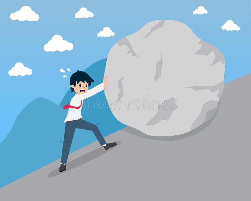Man Pushing Stone Stock Illustrations – 346 Man Pushing Stone Stock ...