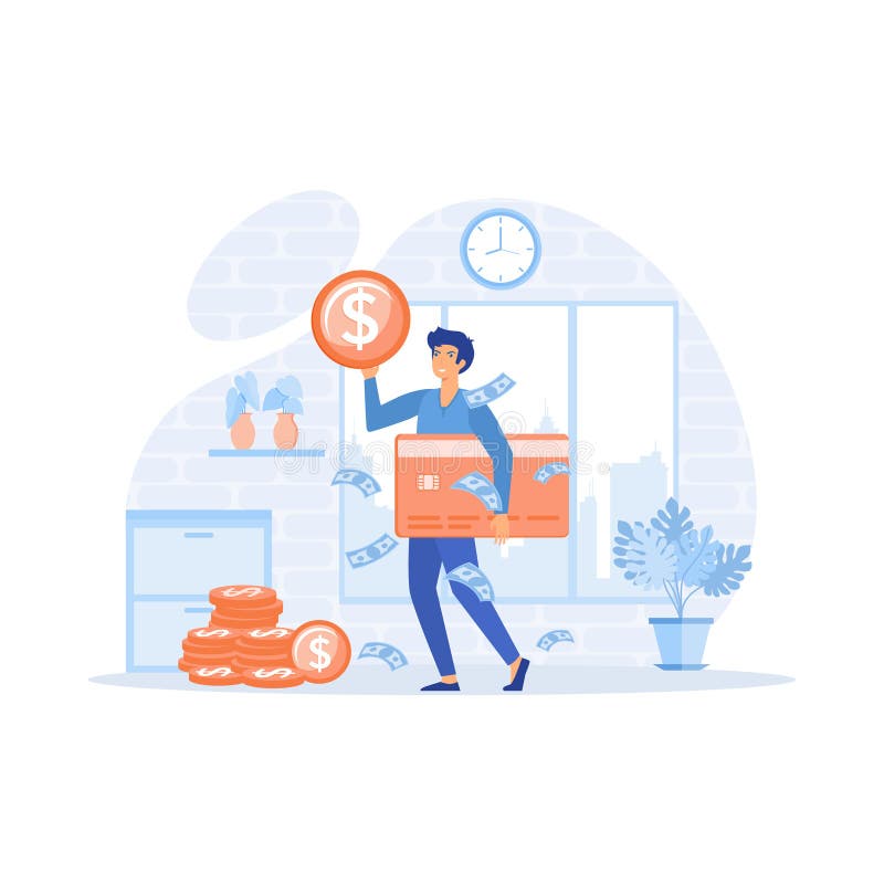 Salary Payment. Employee or Workers are Happy Receive a Monthly Salary Stock Vector ...