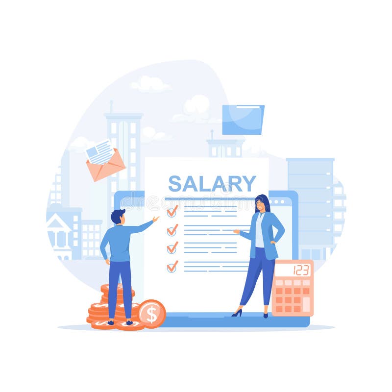 Salary Payment. Payroll, Salary Payment with Tiny People Stock Vector ...