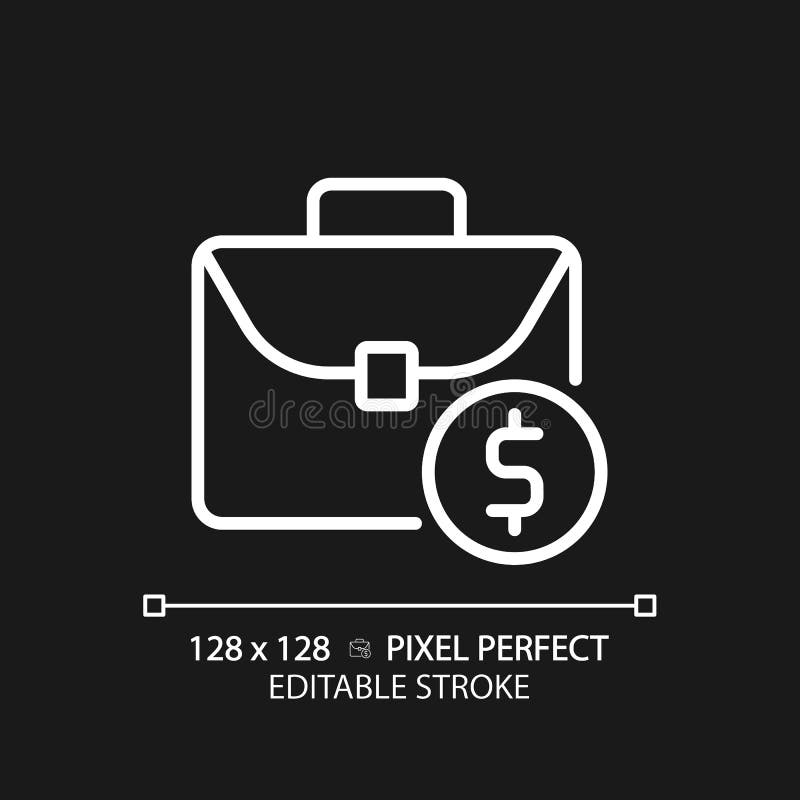 Salary Pixel Perfect White Linear Icon for Dark Theme Stock Vector ...