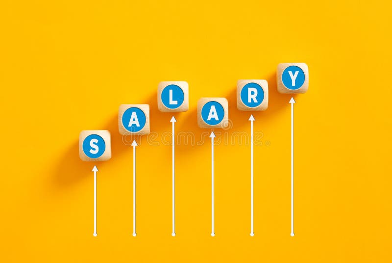 Salary Raise or Wage Increase Concept. the Word Salary on Wooden Cubes ...