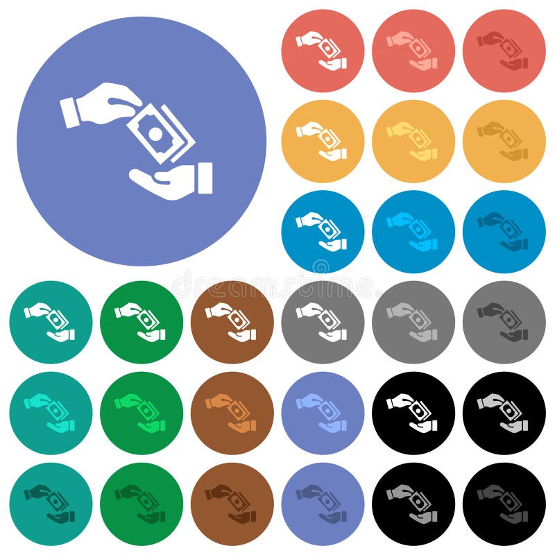 Salary Round Flat Multi Colored Icons Stock Vector - Illustration of round, payout: 270592975