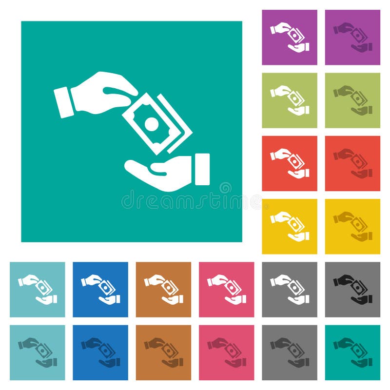 Salary Square Flat Multi Colored Icons Stock Vector - Illustration of ...