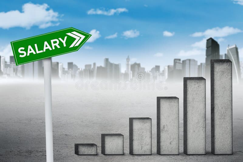 Salary Graph Shows Increase in Work Earnings Stock Illustration ...