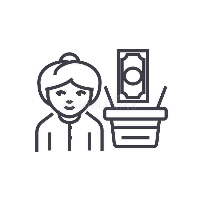 Salary Line Icon Concept. Salary Vector Linear Illustration, Symbol ... Salary Line Icon Concept. Salary Vector Linear Illustration, Symbol ...