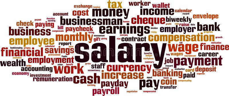 Salary word cloud stock vector. Illustration of card - 184659151