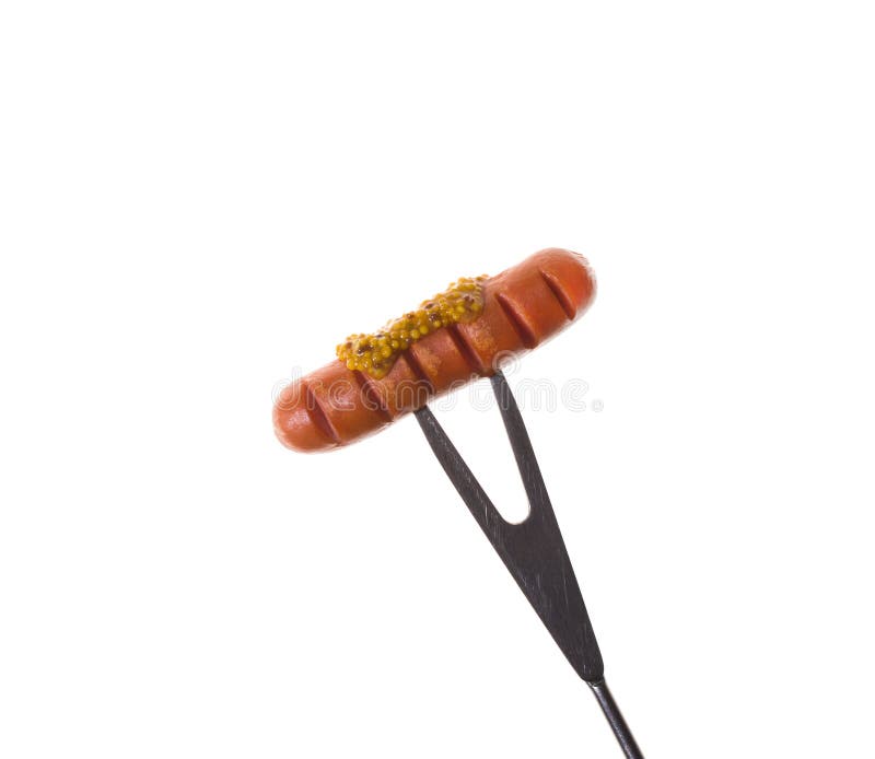 Salchicha Asada a La Parilla En Fork Foto de archivo - Imagen de ...